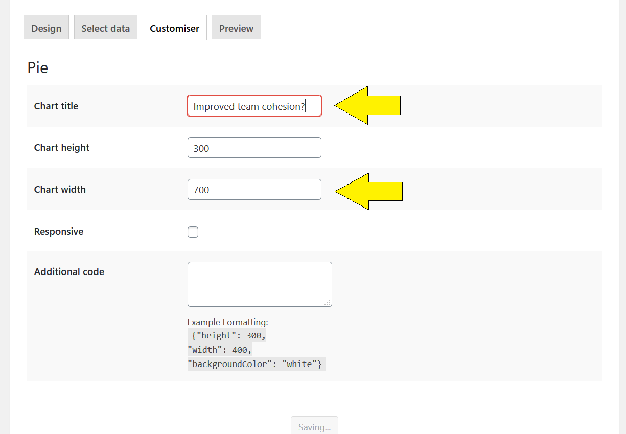 Pie customiser - GFChart Pie customiser - GFChart