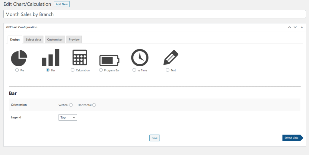 design tab - GFChart