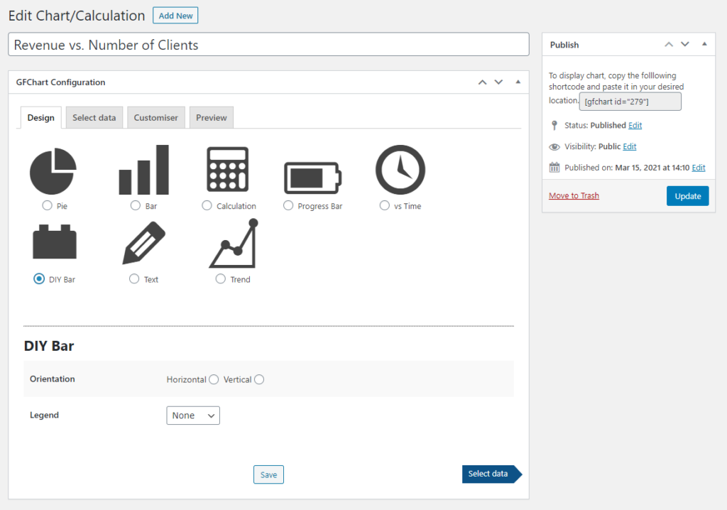 How to Use the GFChart DIY Bar Add-On