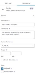 number field - GFChart